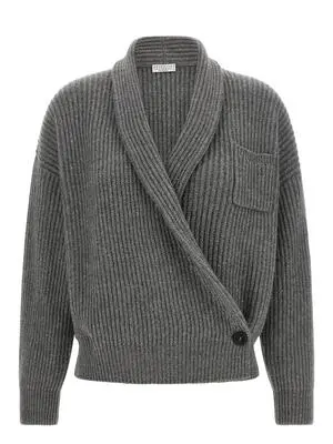 Brunello Cucinelli Wrap Cardigan - Gray