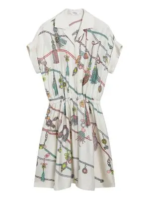 Versace Printed Silk Twill Mini Shirt Dress - Multicolor