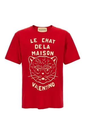 Valentino Garavani Le Chat De La Maison' T-shirt - Red