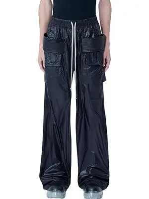 Rick Owens Creatch Wide Cargo Drawstring Pants - Black