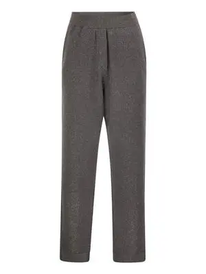 Brunello Cucinelli English Rib Cotton And Viscose Pants - Multicolor