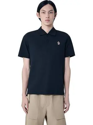 Moncler Embroidered Logo Polo Shirt - Black