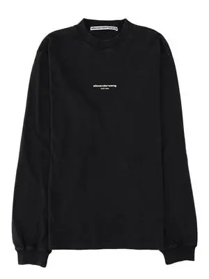 Alexander Wang T-shirt A Manica Lunga Con Logo - Black