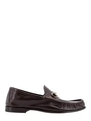 Gucci Lugano Leather Loafers - Brown