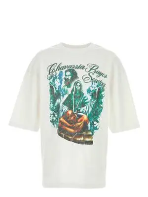 WILLY CHAVARRIA Cotton Oversize Chavarria Prayer Services T-shirt - White