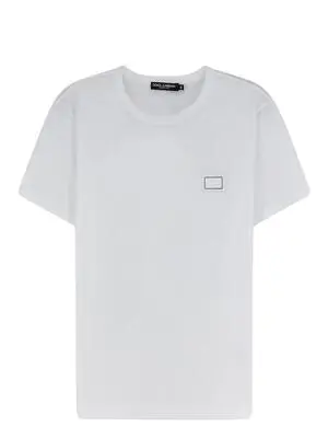 Dolce & Gabbana Cotton T-shirt With Iconic Detail - Multicolor