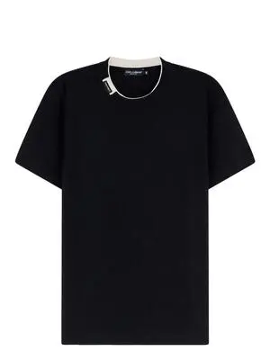 Dolce & Gabbana Cotton T-shirt With Contrasting Profile - Multicolor