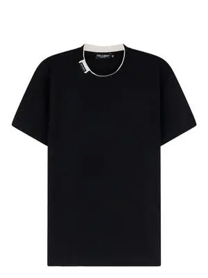 Dolce & Gabbana Dolce & Gabbana Men Cotton T-Shirt With Contrasting Profile Multicolor