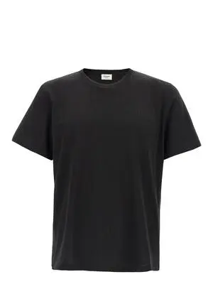 Saint Laurent Cassandre' Embroidery T-shirt - Black