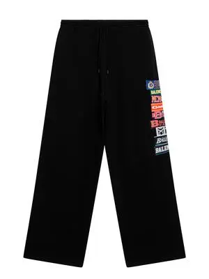 Balenciaga Jogger Trousers With Logo Print - Black