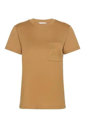 Max Mara Papaia Cotton T-shirt With Monogramma - Multicolor