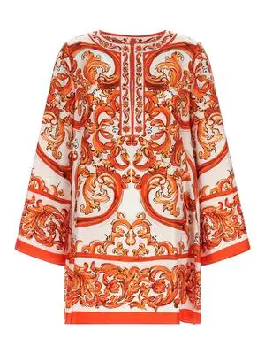 Dolce & Gabbana Maiolica' Dress - Orange