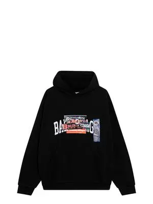 Balenciaga Hoodie With Logo Print - Black