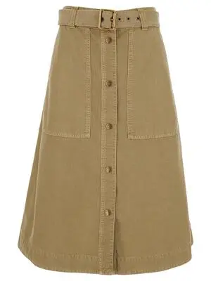 Moncler Dress 'skirt' With Elegant Design In Beige Cotton For - Multicolor