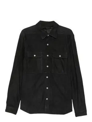 Rick Owens Suede Shirt Jacket - Black