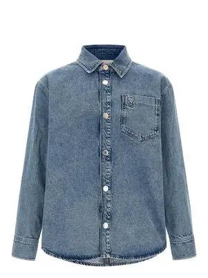 AMI Paris De Coeur Denim Overshirt - Blue