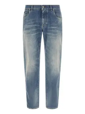 Dolce & Gabbana Logo Plaque Jeans - Blue
