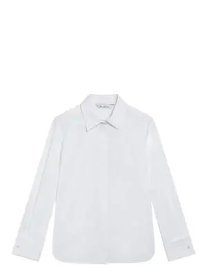 Max Mara Cotton Shirt With Logo - White