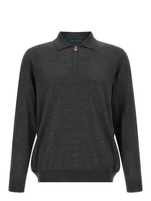 Kiton Wool Polo Shirt 14 Microns - Gray