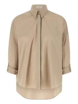 Brunello Cucinelli Shiny Trim Shirt - Cream