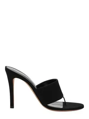 JUDE Nubuck Leather Thong Sandals - Black