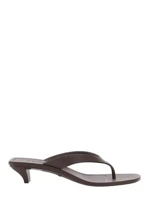 Gucci Vittoria' Brown Heeled Sandals With Embossed Logo In Rubber For - Multicolor