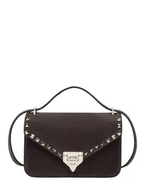 Valentino Garavani Valentino Garavani Small Rockstud Crossbody Bag In Ebony Brown Suede Women Brown