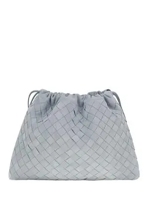 Bottega Veneta Intrecciato Suede Pouch - Blue
