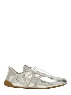 Chloé CHLOE Metallic Leather Kick Sneakers Silver