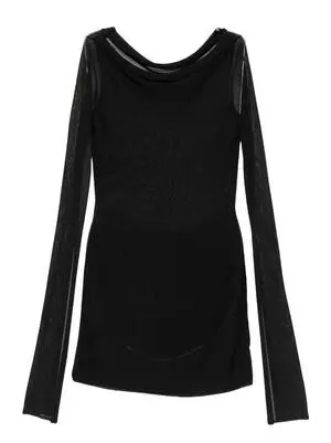 Cult Gaia Cowl Neck Long Split Sleeve Cocktail & Party Dress - Black