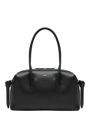 Yuzefi Brioche Duffle Bag In Pebble-grained Leather - Black