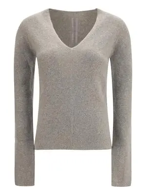 Rick Owens RICK OWENS Cashmere V-Neck Pullover Gray