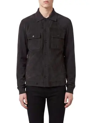 Gucci Suede Lambskin Shirt Jacket With French Collar - Brown