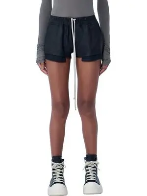 Rick Owens Leather Fog Shorts - Black