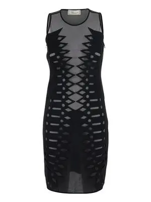 Blumarine Embroidered Tech Fabric Dress - Multicolor
