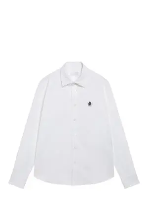 Prada Classic-fit Cotton Shirt With Embroidered Logo - White
