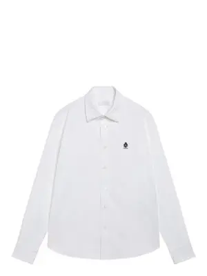 Prada Classic-fit Cotton Shirt With Embroidered Logo - White