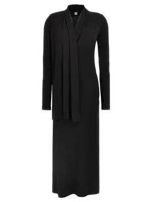 TOTEME Overlapped Jersey Dress - Black