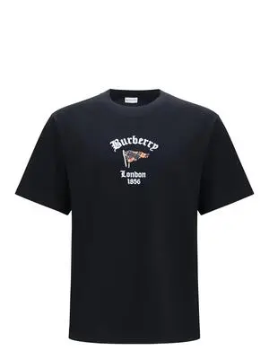Burberry Check Cotton T-shirt - Black