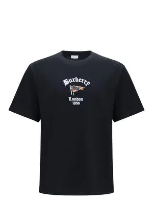 Burberry Check Cotton T-shirt - Black