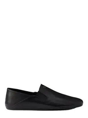 Prada Brushed Leather Loafers - Black