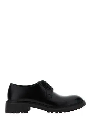 Saint Laurent Antoine Leather Lace Up Shoes - Black
