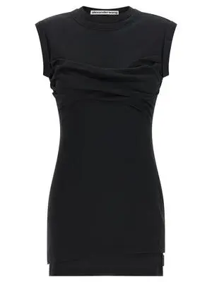 Alexander Wang Twisted Bust Layered Dress - Black