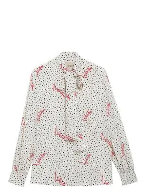 Valentino Garavani Vanilla Silk Shirt With Logo Print - Multicolor
