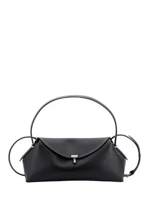 TOTEME T-lock Hammered Leather Shoulder Bag - Black