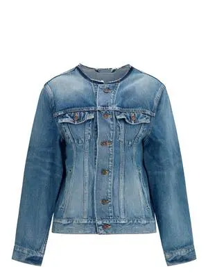Balenciaga Hourglass Denim Jacket - Blue