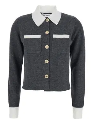 SELF-PORTRAIT Wool Blend Cropped Cardigan - Multicolor
