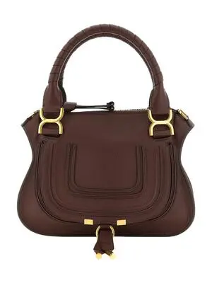 Chloé Marcie Bag With Saddle Stitching - Brown