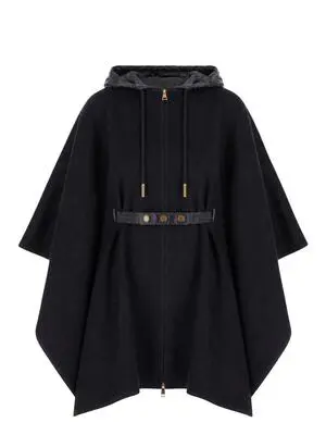 Moncler MONCLER Hooded Poncho Knitwear Multicolor