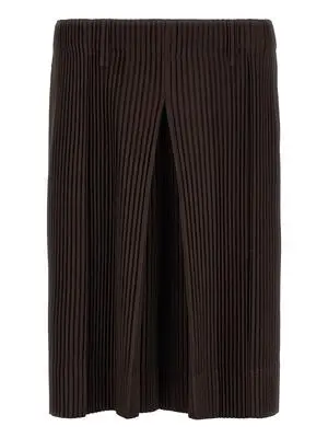 Issey Miyake Tailored Pleats 2 Bermuda Shorts - Brown